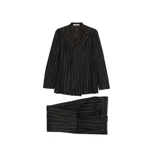 Tagliatore Suits Double Breasted Suits - Black