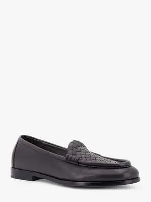 Bottega Veneta Silenzio Leather Loafers With Intrecciato Motif - Multicolor