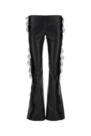 Off-White Lace Trimmed Pants - Multicolor