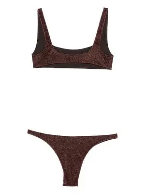 Oseree Lurex Sports Bikini - Brown