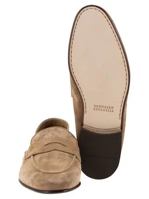 Brunello Cucinelli Soft Suede Penny Loafer