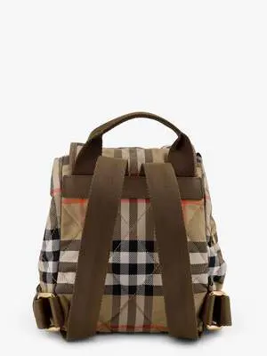 Burberry Horseshoe Nylon Backpack With Check Pattern