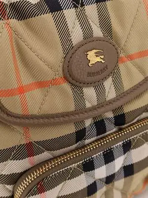 Burberry Horseshoe Nylon Backpack With Check Pattern