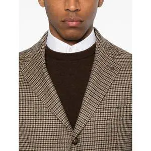Tagliatore Houndstooth Blazer - Cream