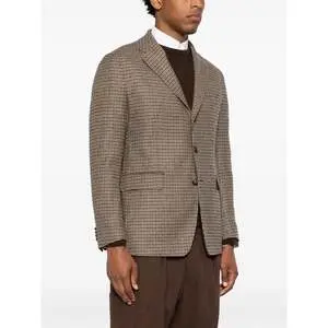 Tagliatore Houndstooth Blazer - Cream