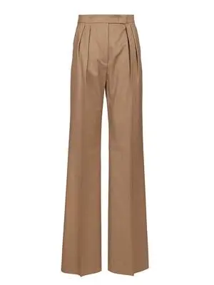 Max Mara Wool Twill Trousers - Brown