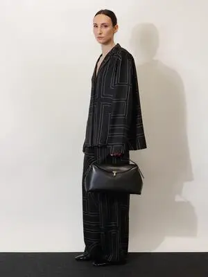 TOTEME T-lock Leather Crossbody Bag - Black