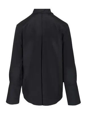 Max Mara Oversized Silk Crepe De Chine Shirt - Blue