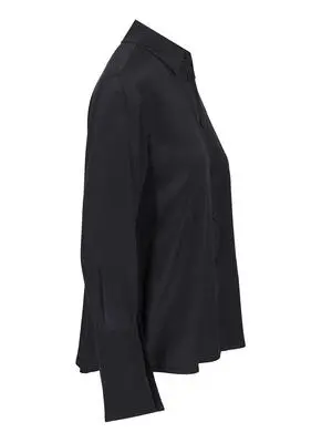 Max Mara Oversized Silk Crepe De Chine Shirt - Blue