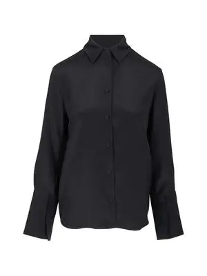 Max Mara Oversized Silk Crepe De Chine Shirt - Blue