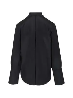 Max Mara Oversized Silk Crepe De Chine Shirt - Blue