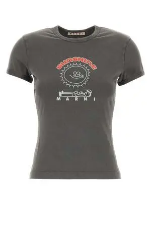 Marni Dark Grey Cotton T-shirt - Gray