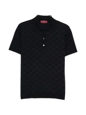 Gucci Gg Cotton And Silk Polo Shirt - Multicolor