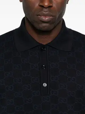 Gucci Gg Cotton And Silk Polo Shirt