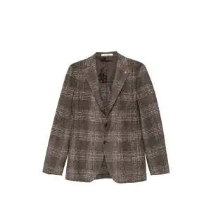 Tagliatore Check Pattern Blazer - Brown
