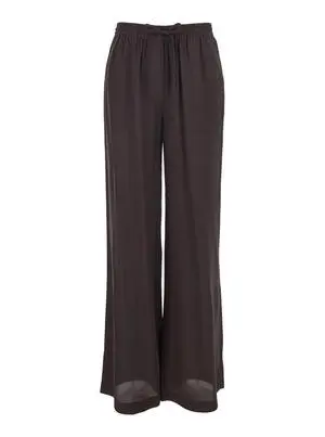 P.a.r.o.s.h Brown Silk Drawstring Waist Pants - Multicolor