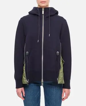 Sacai Sponge Sweat X Nylon Twill Hoodie - Multicolor