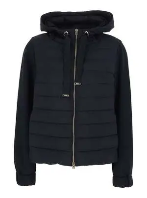Herno Down Jacket With Drawstring Hood And Quilted Design In Cotton And Tech Fabric - Black