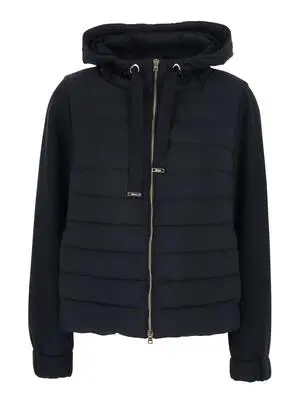 Herno Down Jacket With Drawstring Hood And Quilted Design In Cotton And Tech Fabric - Black