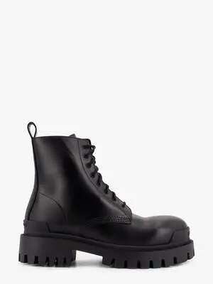 Balenciaga Leather Boots With Maxi Rubber Sole - Black