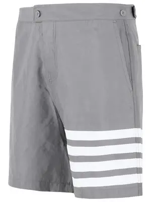 Thom Browne Swim Tech 4 Bar' Grey Nylon Swimsuit