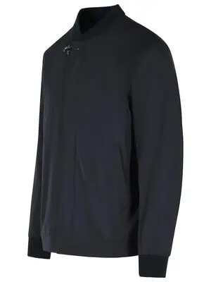 FAY Cotton Blend Microfaille Bomber Jacket