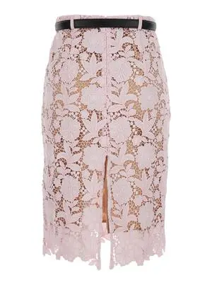 SELF-PORTRAIT Pink Lace Dress - Multicolor
