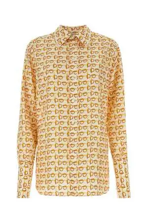 Burberry Printed Silk B Shirt - Multicolor