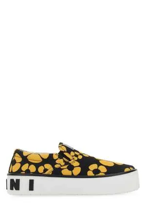 Marni Printed Canvas Slip Ons - Multicolor