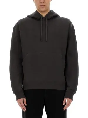 Saint Laurent Saint Laurent Men Hooded Sweatshirt With Logo Gray