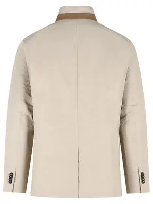 FAY Racing' Beige Cotton And Nylon Faille Jacket