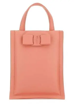 FERRAGAMO Nappa Leather Mini Viva Bow Handbag - Pink