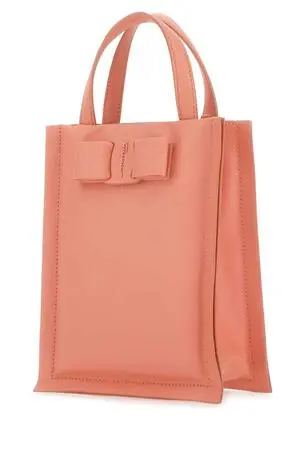 FERRAGAMO Nappa Leather Mini Viva Bow Handbag - Pink