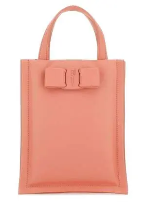 FERRAGAMO Nappa Leather Mini Viva Bow Handbag - Pink