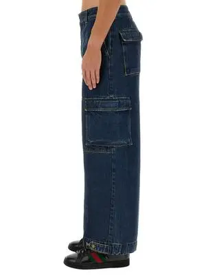 Gucci Denim Pants With Label