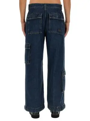 Gucci Denim Pants With Label