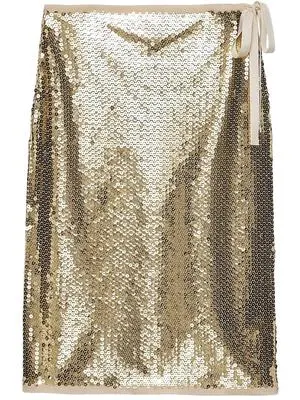 Prada Sequined Pencil Skirt - Silver