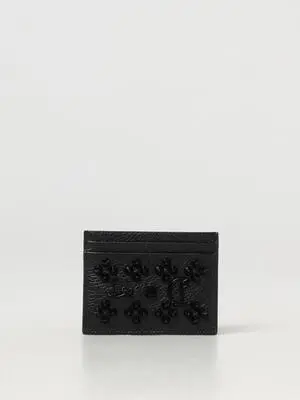 CHRISTIAN LOUBOUTIN Kios Hammered Leather Credit Card Holder - Black
