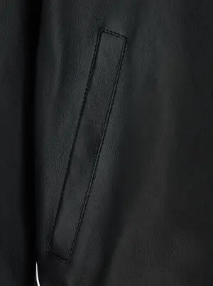 Versace Black Jacket Jacket With Front Closure And High Collar Leather