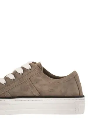 Brunello Cucinelli Suede Trainers With Shiny Tab