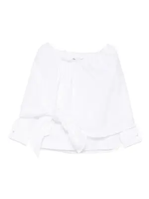 Max Mara Cotton Poplin Asymmetrical Blouse