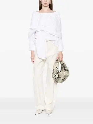 Max Mara Cotton Poplin Asymmetrical Blouse