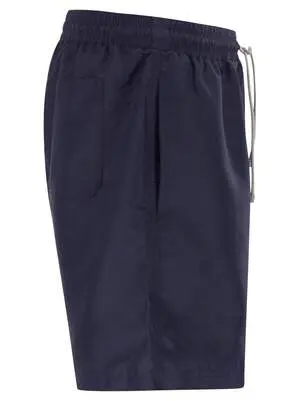 Brunello Cucinelli Swimming Costume With Elastic And Drawstring - Blue