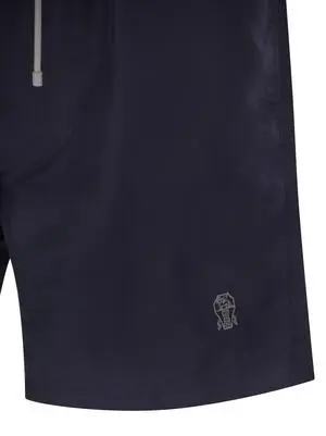 Brunello Cucinelli Swimming Costume With Elastic And Drawstring - Blue