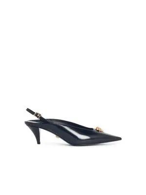Versace La Medusa' Leather Slingbacks - Black