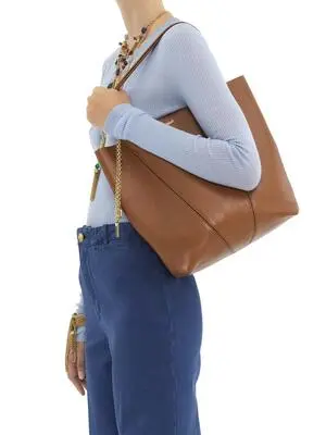 Chloé Spin Tote Bag In Granate Leather - Multicolor