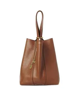 Chloé Spin Tote Bag In Granate Leather - Multicolor