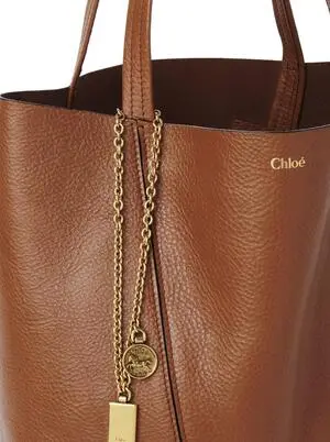 Chloé Spin Tote Bag In Granate Leather - Multicolor