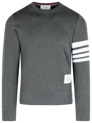 Thom Browne 4 Bar Cotton Sweatshirt - Gray