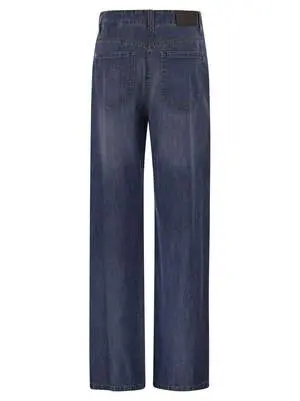 Brunello Cucinelli Wide-leg Cotton Jeans
